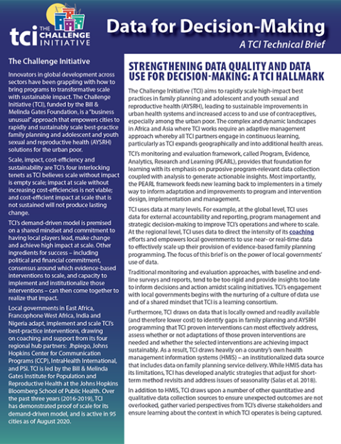 Technical Brief | The Challenge Initiative